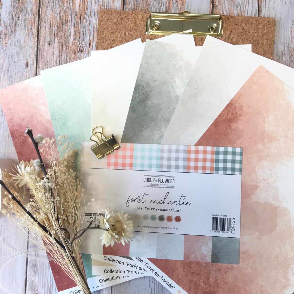 les papiers de la collection foret enchantee Chou and flowers chez ...