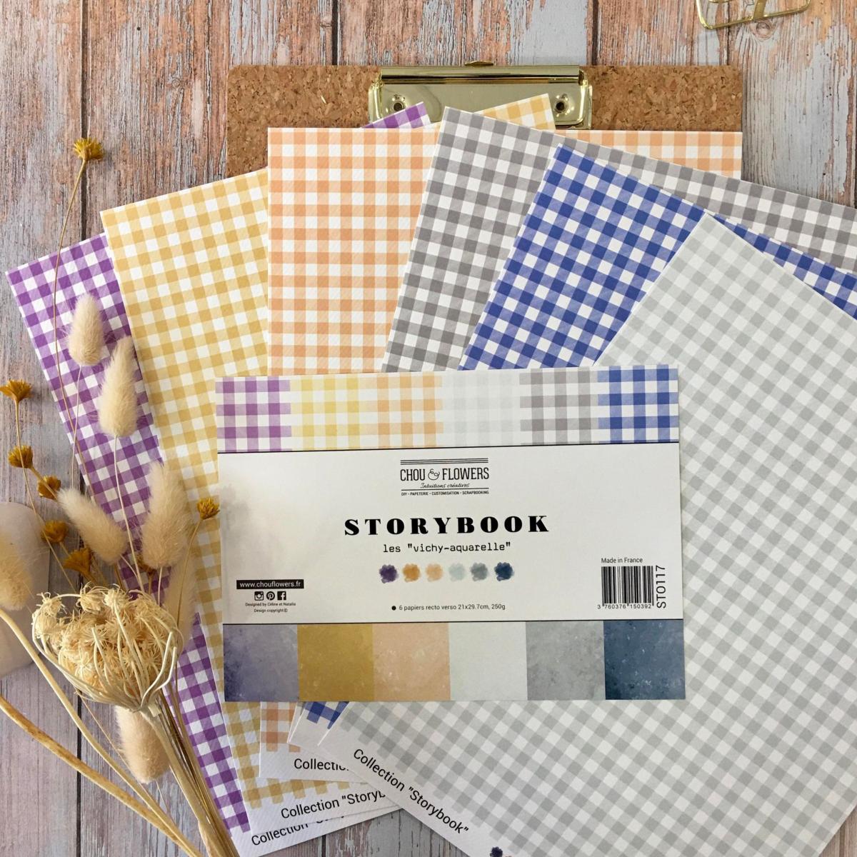 les papiers de la collection storybook Chou and flowers chez toutencolle